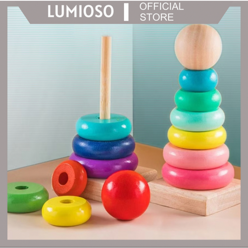 Jual Mainan Donat Susun/Mainan Tower Menara/Ring Donat Roda Susun ...