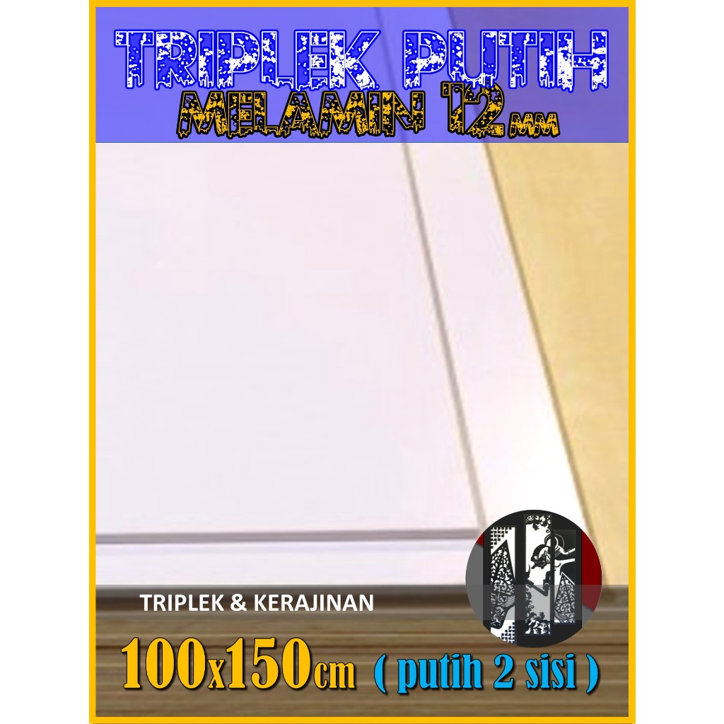 Jual Triplek Melamin Putih 12mm 100x150 cm (2 Muka Doff-Glossy) 12 mm ...