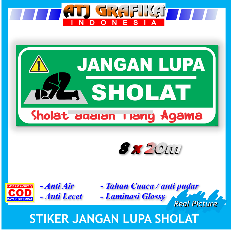 Jual Stiker jangan lupa sholat panjang sticker pengingat ibadah ...