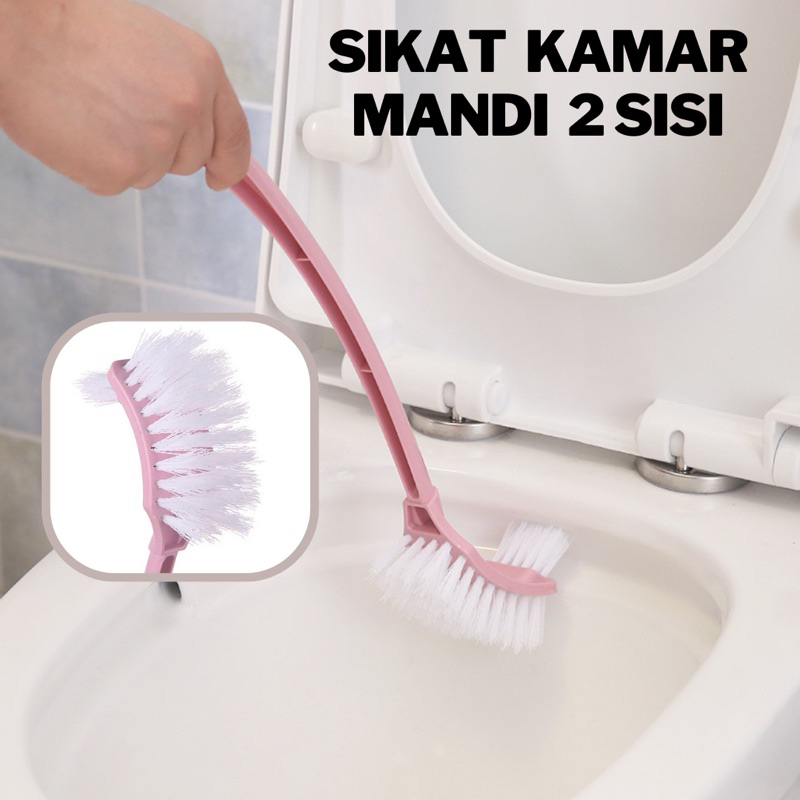 Jual Sikat Toilet 2 Sisi Gagang Panjang / Sikat Pembersih WC Sudut 2 ...