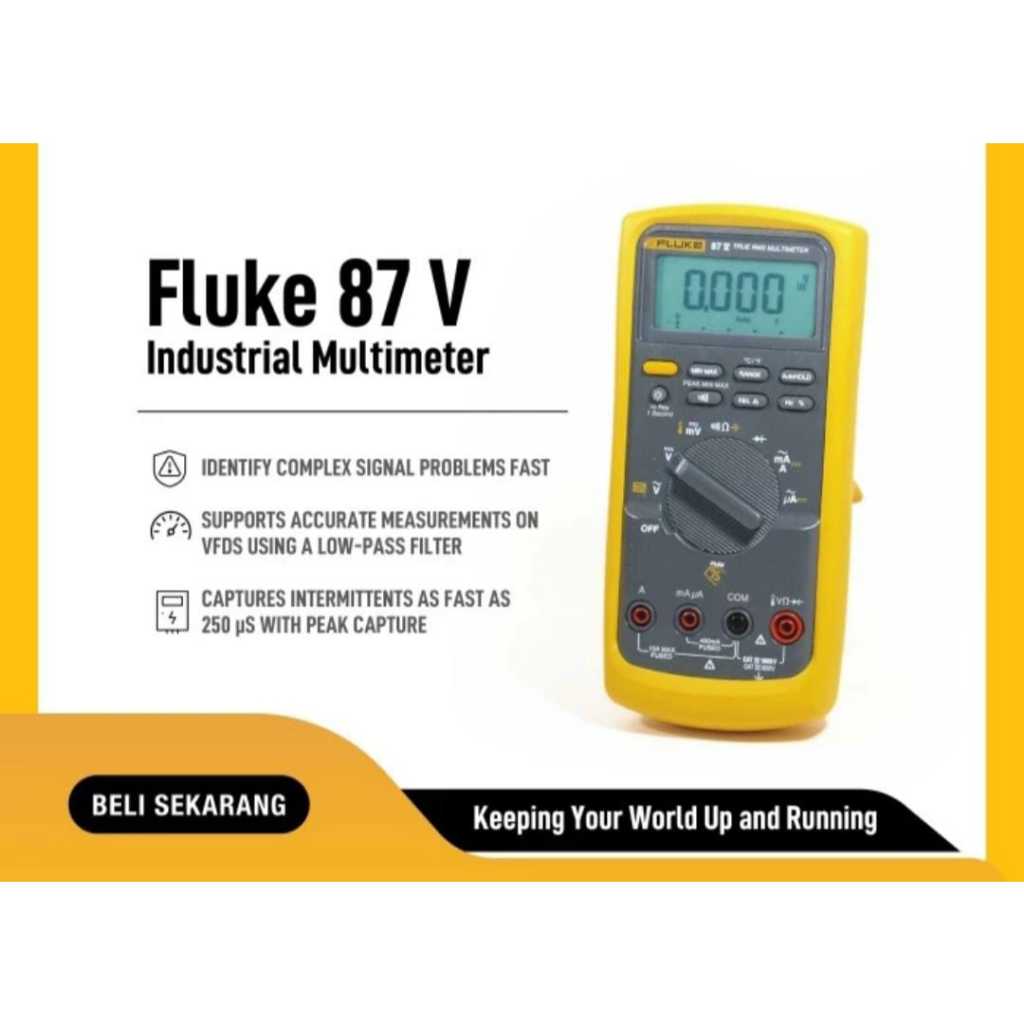 Jual FLUKE 87-V Industrial True-RMS Multimeter Plus Sertifikat Kalibrasi KAN | Shopee Indonesia