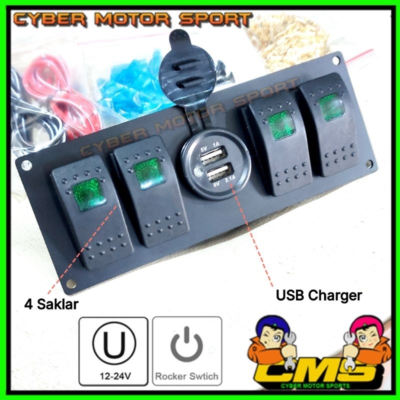 Jual Saklar 12v 24v universal sakelar switch lampu LED dashboard panel ...