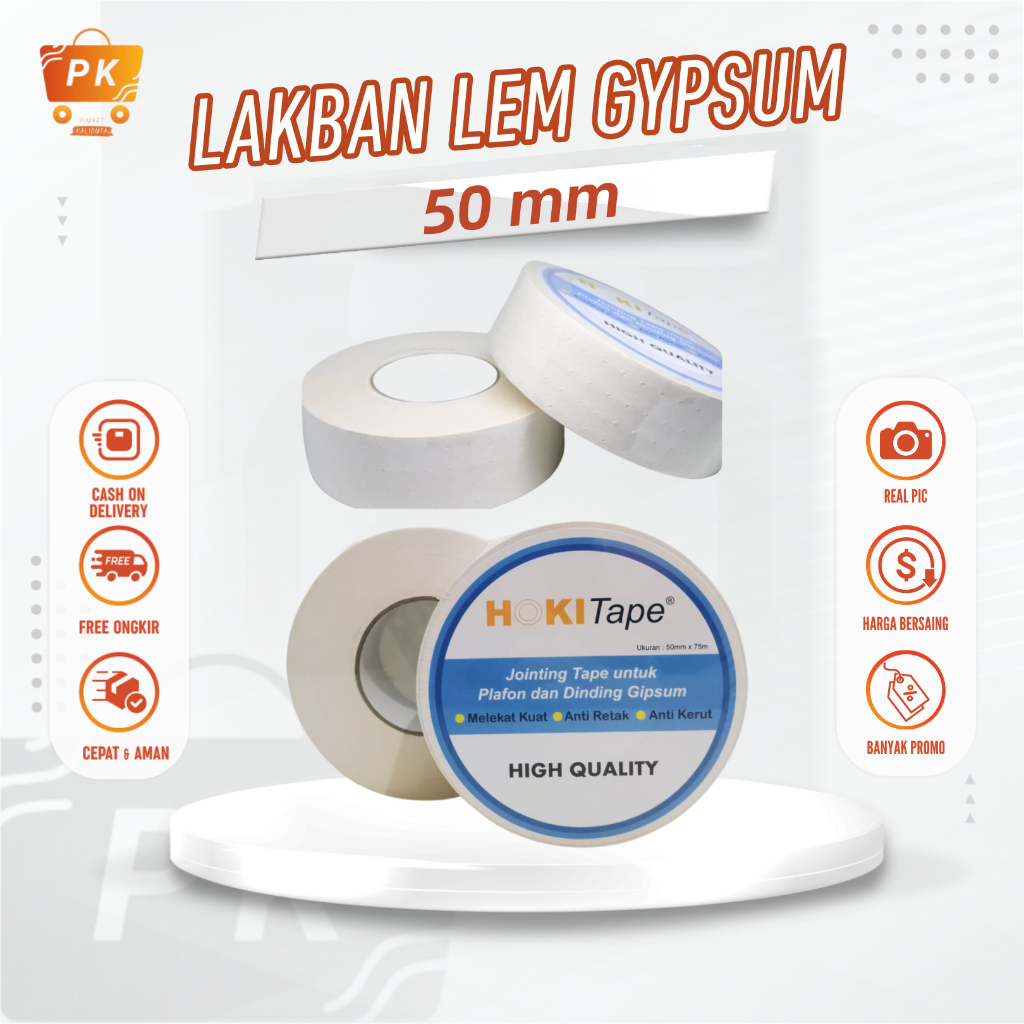 Jual Lakban Gypsum Lem Gipsum Isolasi Dinding Plafon Jointing Tape 50 ...