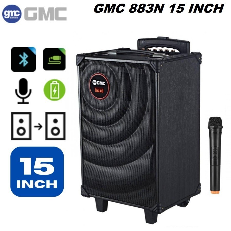 Jual Speaker Portable /Meting Bluetooth GMC 883N Ukuran 15 Inch + Mic ...