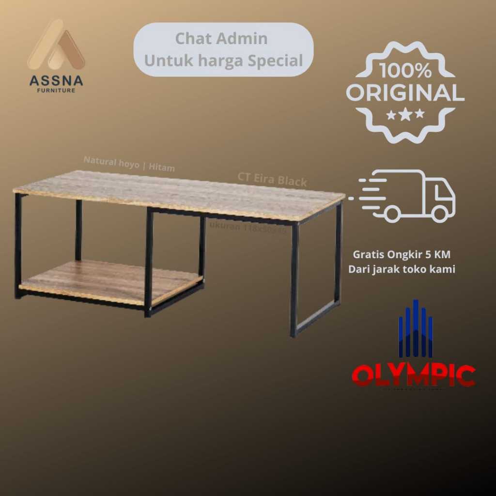 Jual Meja Teras Tamu Olympic Coffee kopi Table CT Eira Hitam Brown ...
