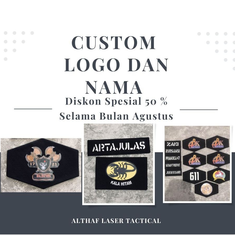 Jual CUSTOM LOGO DAN NAMA PATCH LASER LOGO BEBAS REQUEST | Shopee Indonesia