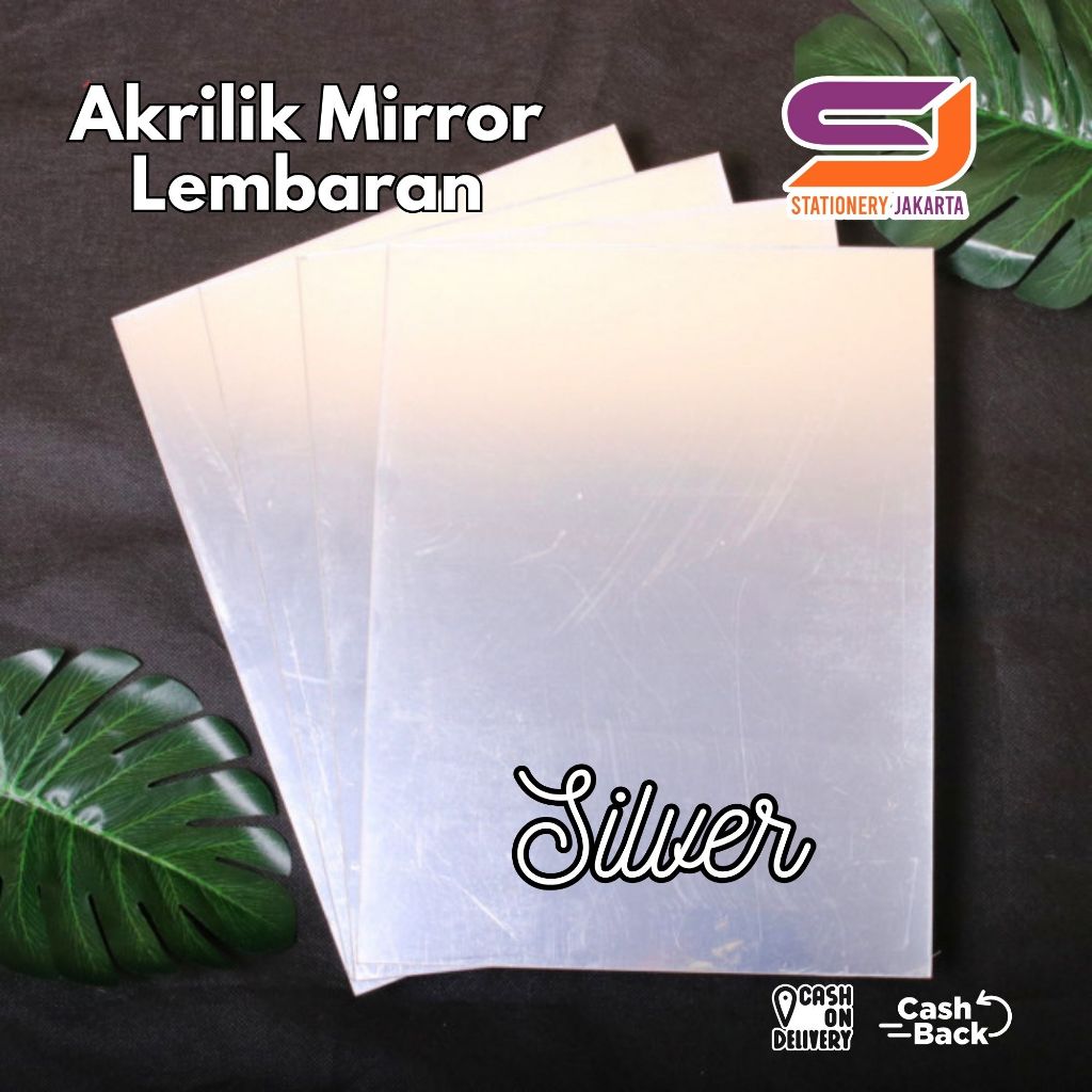 Jual Akrilik acrylic silver mirror kaca lembaran tebal 2mm ukuran A4 A3 ...
