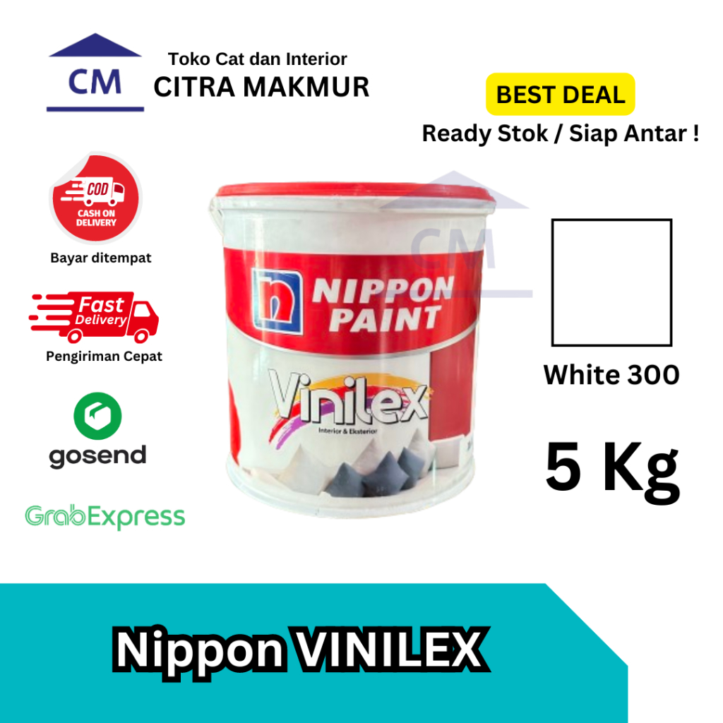 Jual Nippon VINILEX Putih White 300 (Ready Mix) - 5 Kg | Shopee Indonesia