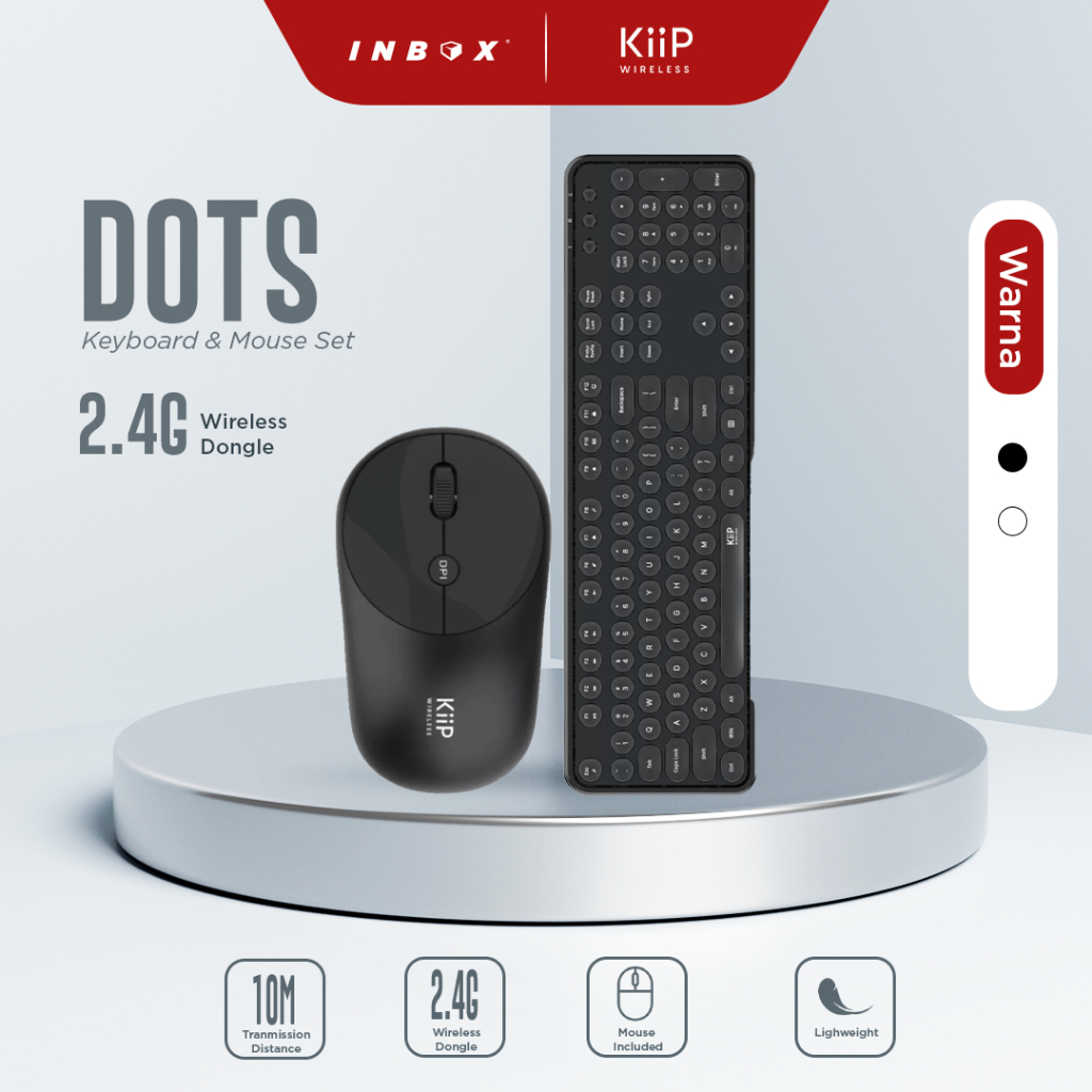 Jual Inbox X KiiP Wireless DOTS Keyboard Mouse Set Wireless 2.4G ...