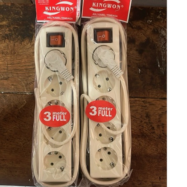 Jual STOP KONTAK KINGWON 5 Lubang Panjang 3M SNI | Shopee Indonesia