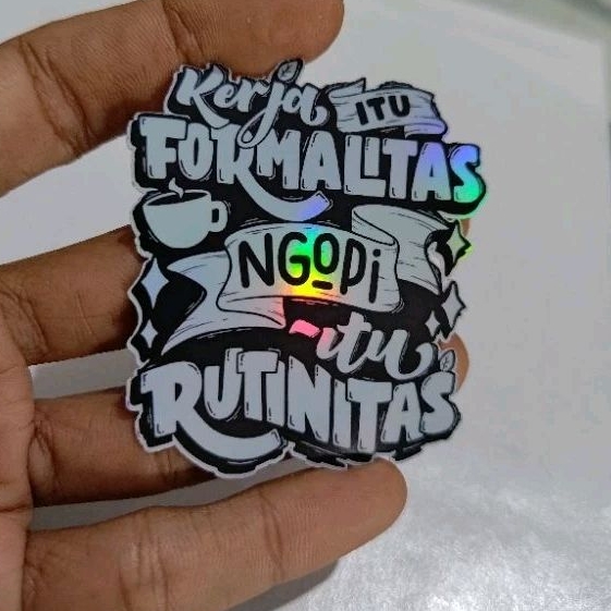 Jual sticker kerja itu formalitas, ngopi rutinitas | Shopee Indonesia