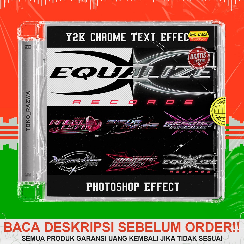 Jual Photoshop Effect - Y2K Chrome Text Effects Vol.2 - 070824 | Shopee ...