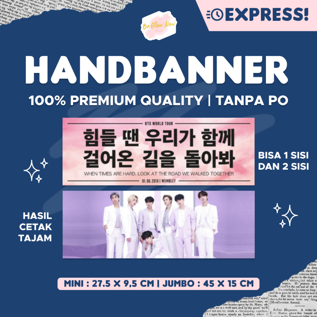 Jual CETAK HAND BANNER / SLOGAN FREEBIES KPOP/ Handbanner Murah/ Mini ...