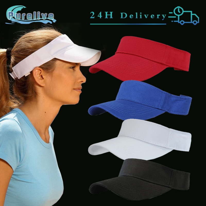 Jual Adjustable Topi Olahraga Tennis Visor Running Sport Hat Topi Anti ...