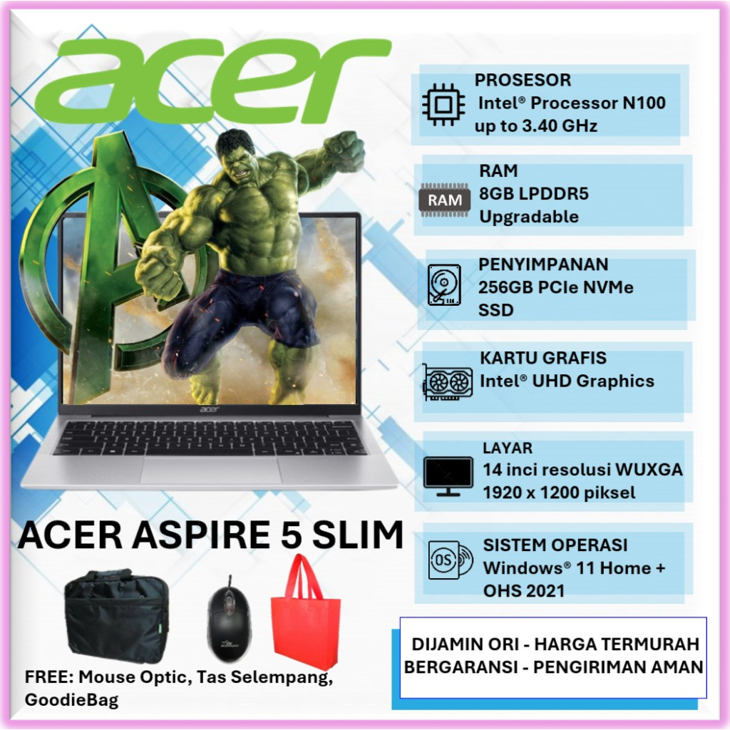 Jual Acer Aspire Lite Intel N100 16GB DDR5 512GB SSD 14 inch WUXGA IPS ...