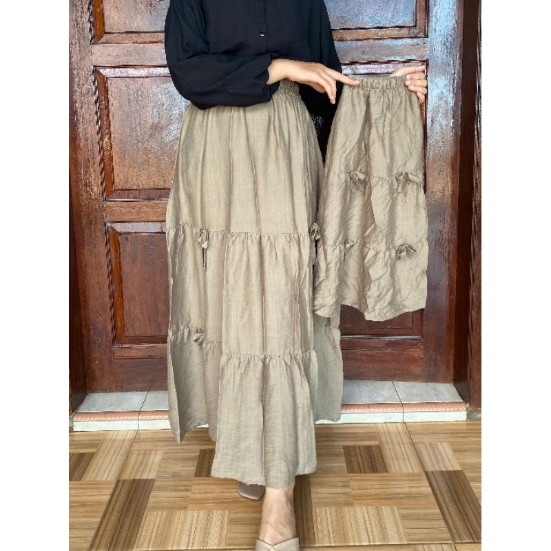 Jual Rok Alena Flare Skirt Rok Korean Style , Rok Couple Susun Tali ...