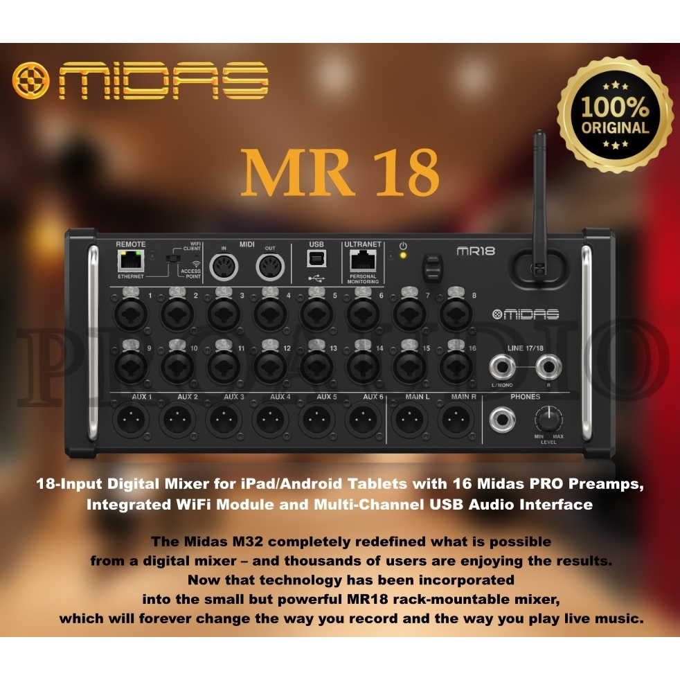 Jual Midas MR18 MR 18 Rackmount Digital Mixer Original For Android ...
