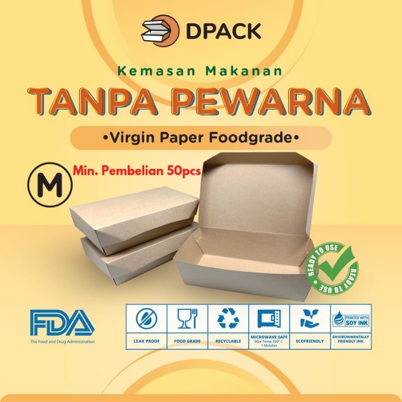 Jual Paper Lunch Box Forming Ukuran M FoodGrade I Bahan PREMIUM Natural ...
