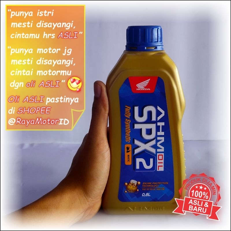 Jual Oli mesin MOTOR MATIC - merk AHM SPX 2 (isi 800ml, kualitas SUPER) | Shopee Indonesia