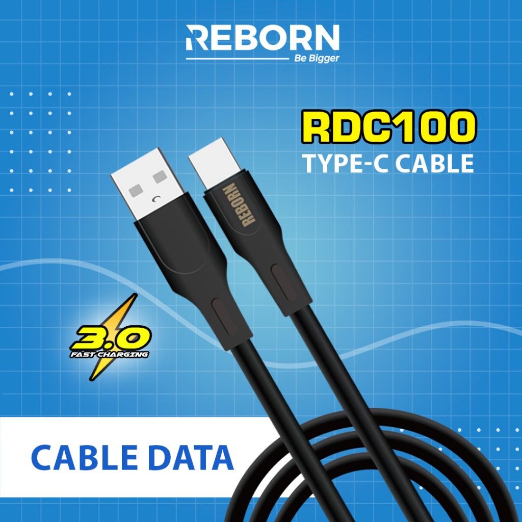 Jual Kabel Data Reborn RDC100 Panjang 1M Type-C Fast Charging 3Ampere ...