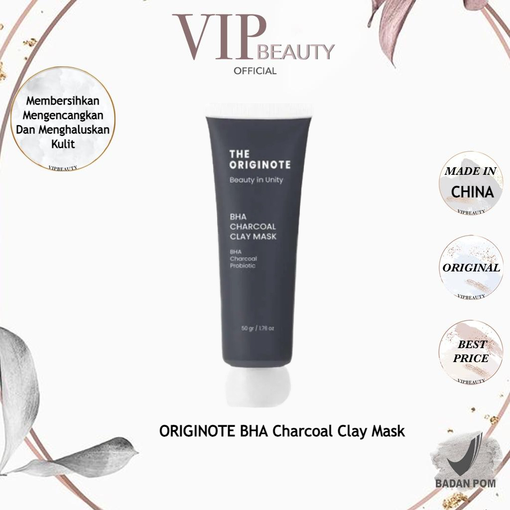 Jual THE ORIGINOTE BHA Charcoal Clay Mask 50g - Masker Wajah Mud Mask ...