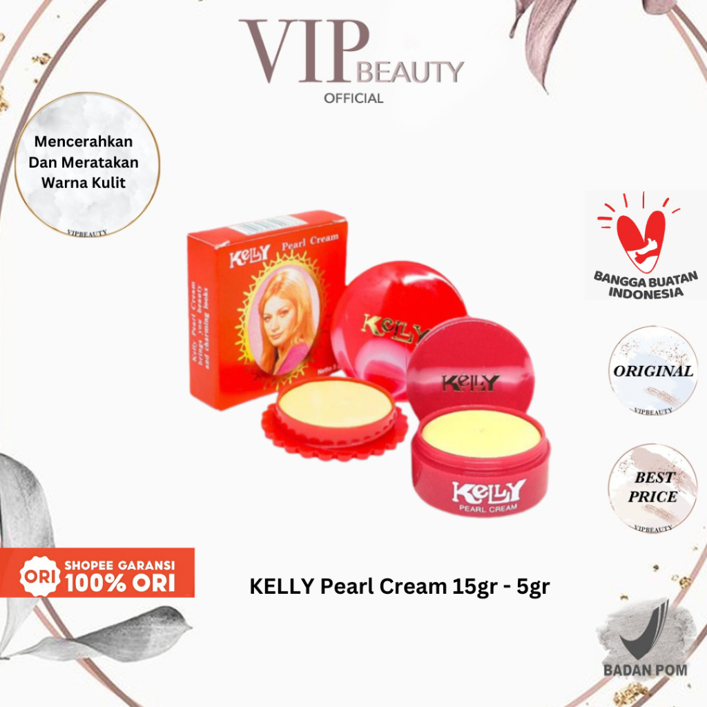 Jual KELLY Pearl Cream 15gr - 5gr | Krim Wajah | Foundation | Shopee ...
