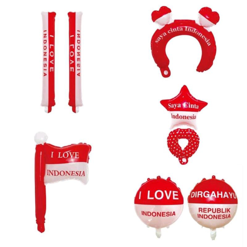 Jual Balon pentung RI/balon pentung HUT RI/Balon Bulat RI 18 Inch ...