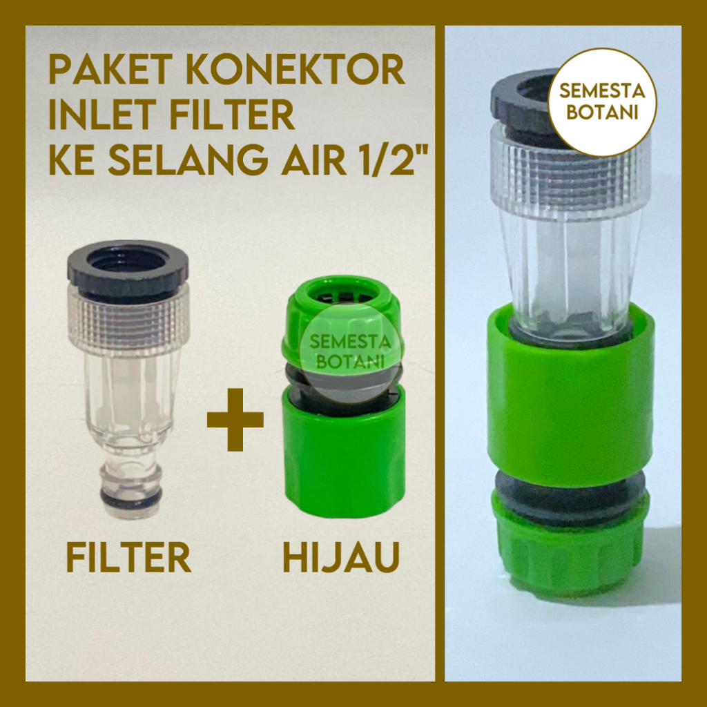 Jual Konektor Drat Inlet Filter Selang Air Quick Release 1/2 inch Paket ...