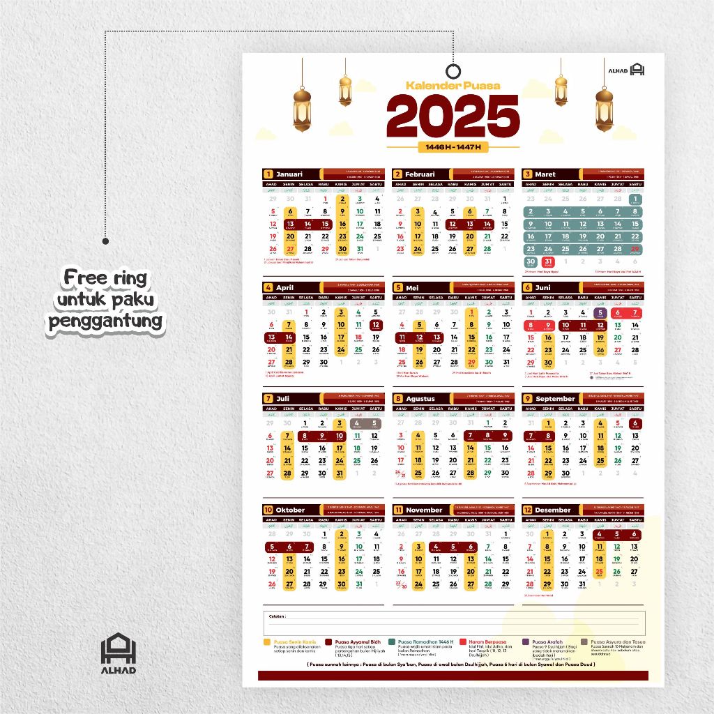 Jual Kalender Puasa 2025 I Komplit I Ukuran A3+ I A04 | Shopee Indonesia