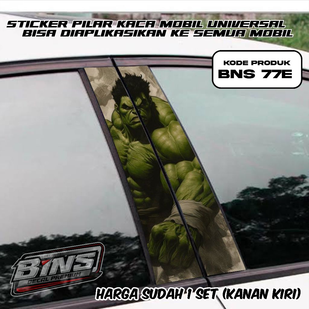Jual BNS77-STIKER PILAR PINTU MOBIL HULK UNIVERSAL SATU SET KANAN KIRI ...