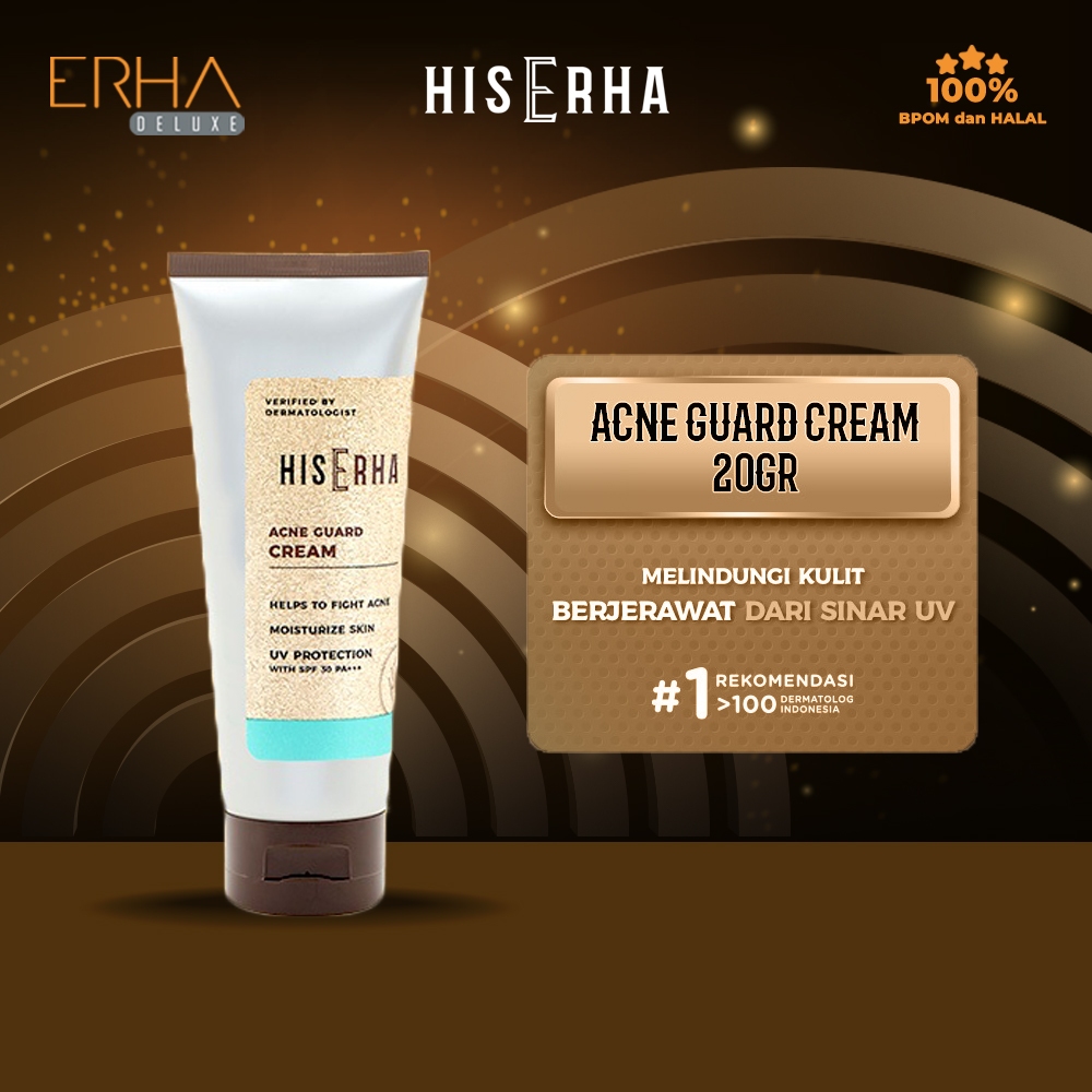Jual HIS ERHA Acne Guard Cream - Sunscreen Pria SPF30/PA+++ - Pelembab ...