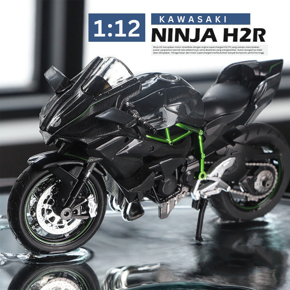 Jual 1:12 / 1:18 Motor Kawasaki Ninja H2R Skala Sound Light Miniatur ...