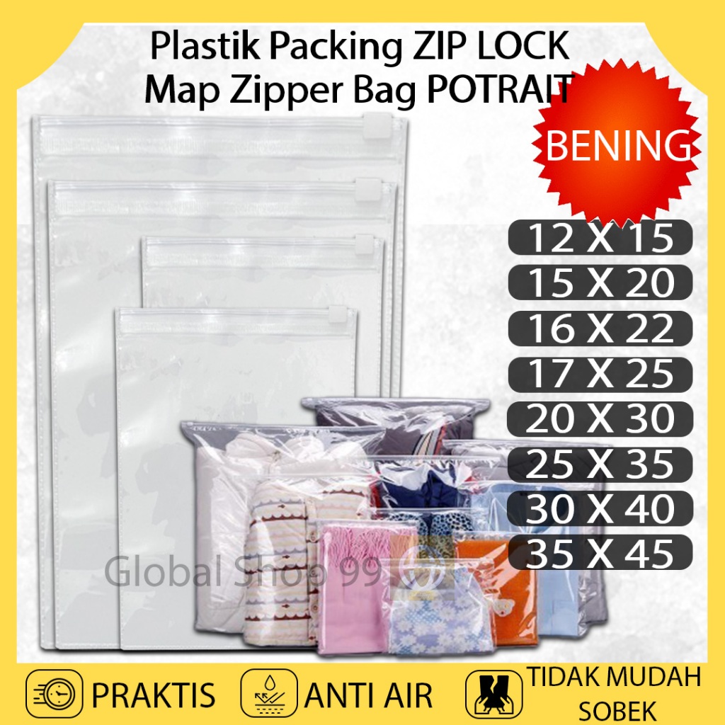 Jual Kantong Plastik Packing ZIPLOCK POTRAIT Travel Pouch Transparan ...