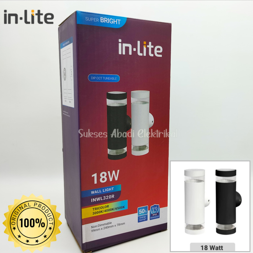 Jual Lampu Dinding Inlite 18WATT 18 W Wall Light Tricolor INWL 320R ...