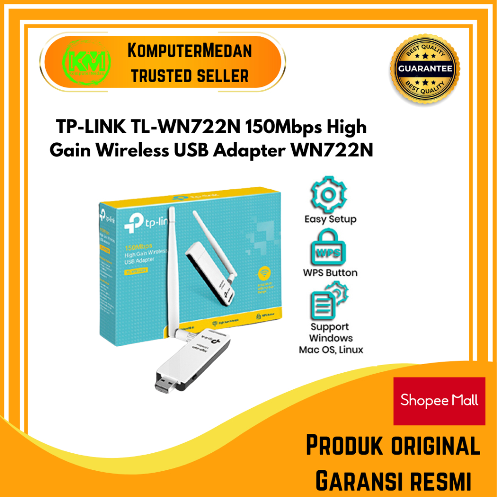 Jual TP-LINK TL-WN722N 150Mbps High Gain Wireless USB Adapter WN722N ...