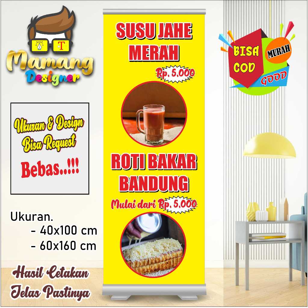 Jual Cetak Spanduk MMT Banner Jualan Susu Jahe Merah Dan Roti Bakar ...