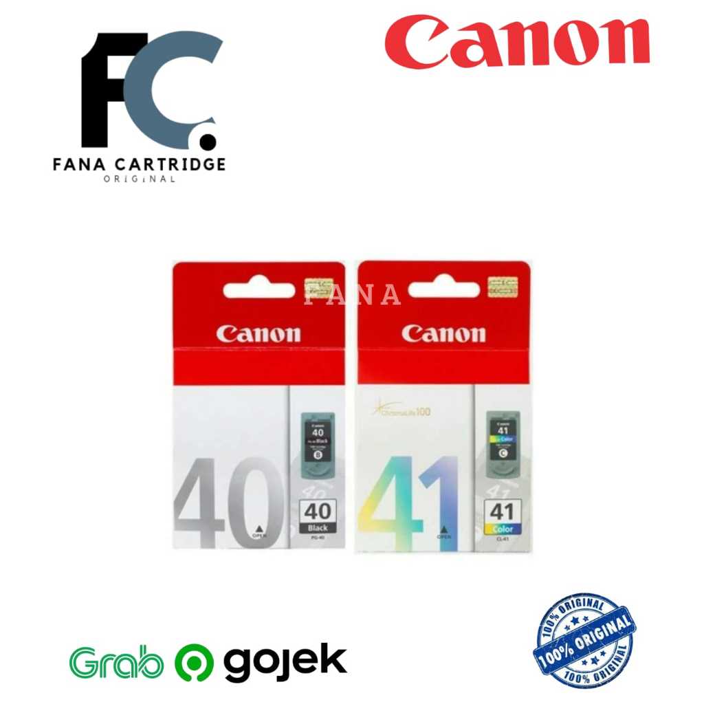 Jual tinta cartridge canon 40 black & 41 color 1set original | Shopee ...
