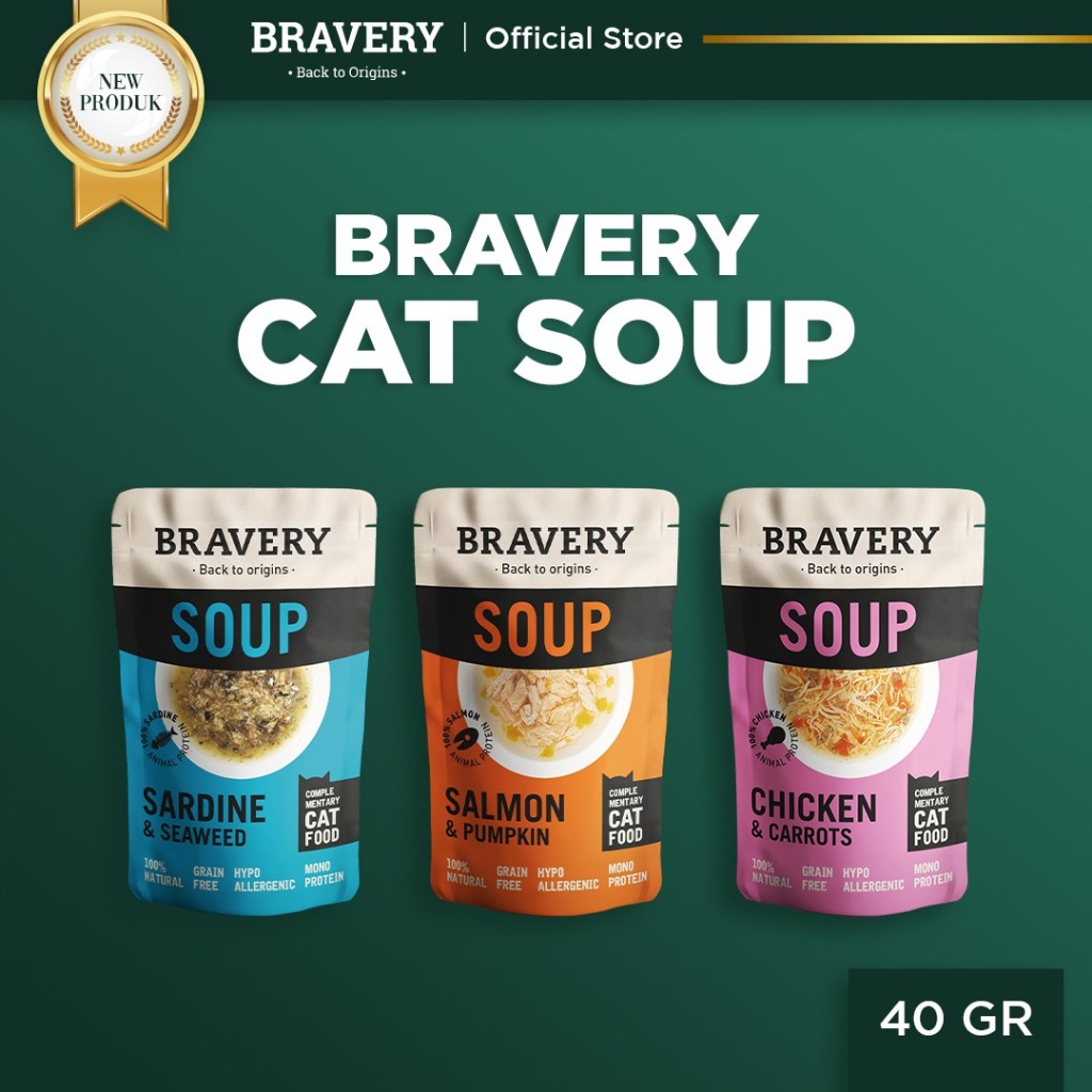 Jual Bravery Cat Soup 40gr - Makanan Basah Kucing | Shopee Indonesia