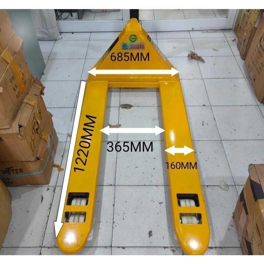 Jual Hand Pallet HandPallet Truck 3 TON Hand Stacker LIFT 3000KG Roda Nylon / Hand Pallet 3 Ton ...