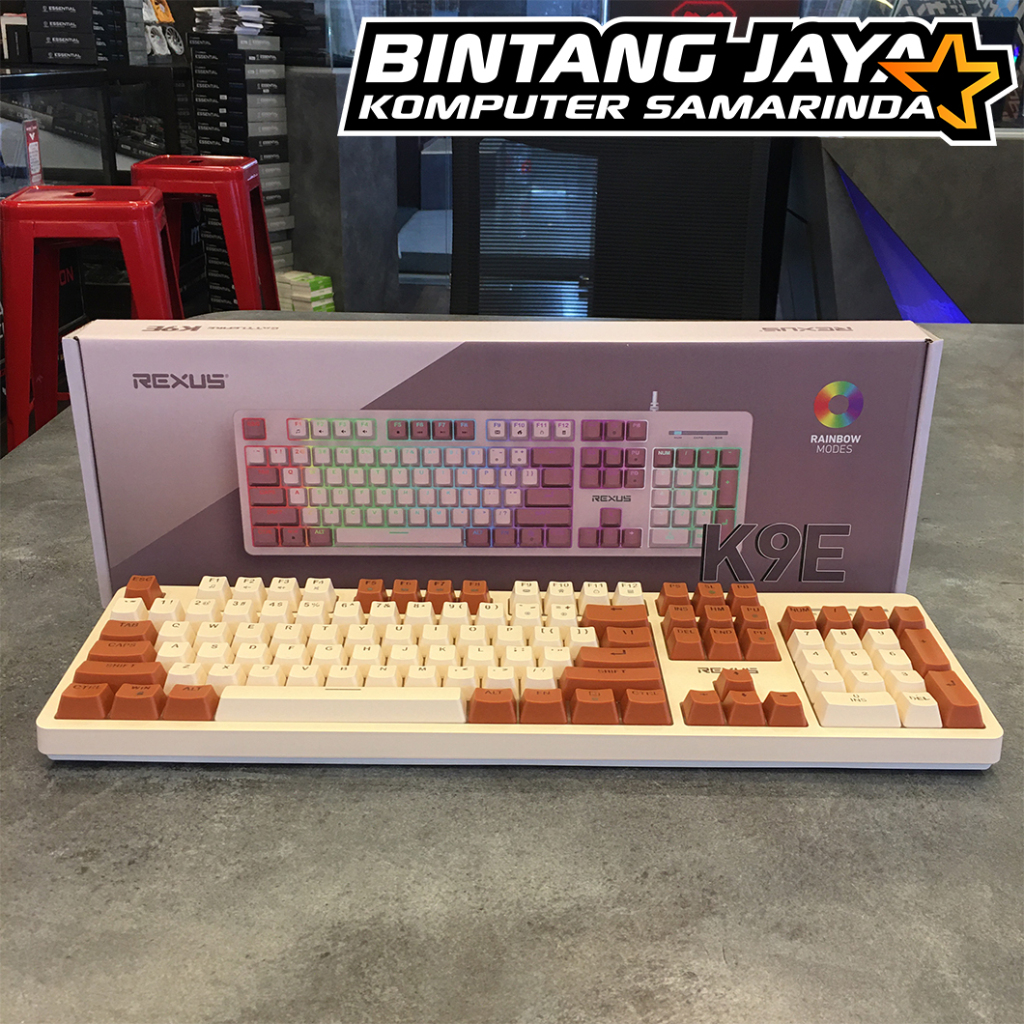 Jual Keyboard Gaming Wired USB REXUS K9E V2 RGB - CoklatPutih | Shopee ...