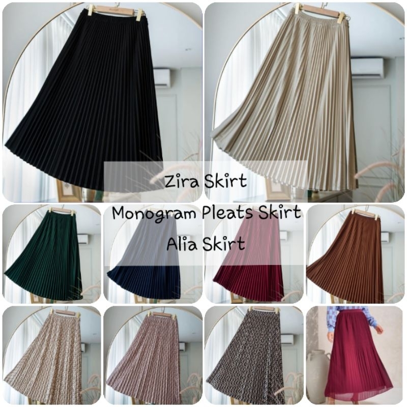 Jual ALIA SKIRT MONOGRAM PLEATS SKIRT HEAVENLIGHTS | Shopee Indonesia
