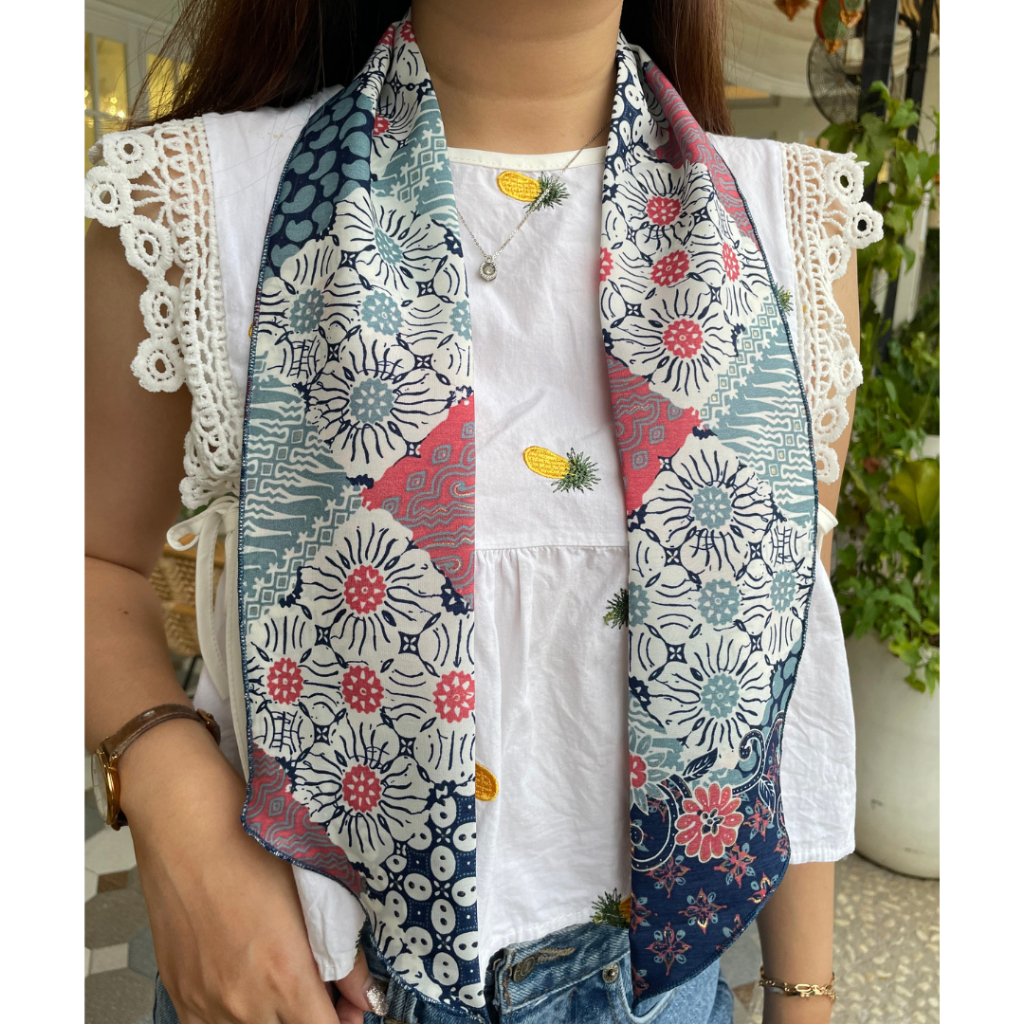 Jual Syal Scarf Batik Dasi / Dasi Biru / Souvenir Local Unik | Shopee ...