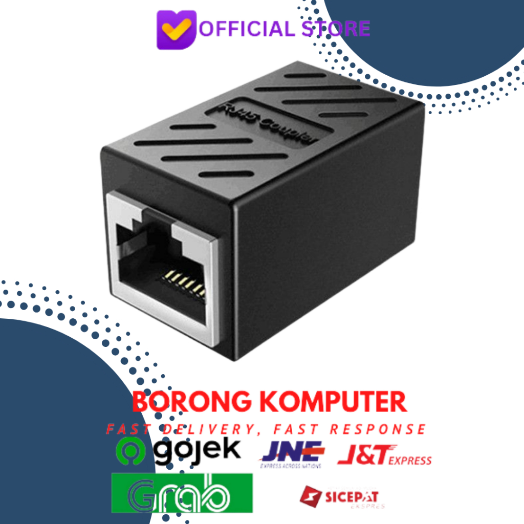 Jual Connector Barrel rj45 coupler cat 5 6 7 - Sambungan rj45 | Shopee ...