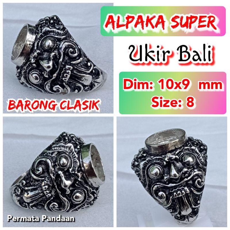 Jual EMBAN batu akik dan permata ALPAKA super ukir BARONG BALIAN chakra ...