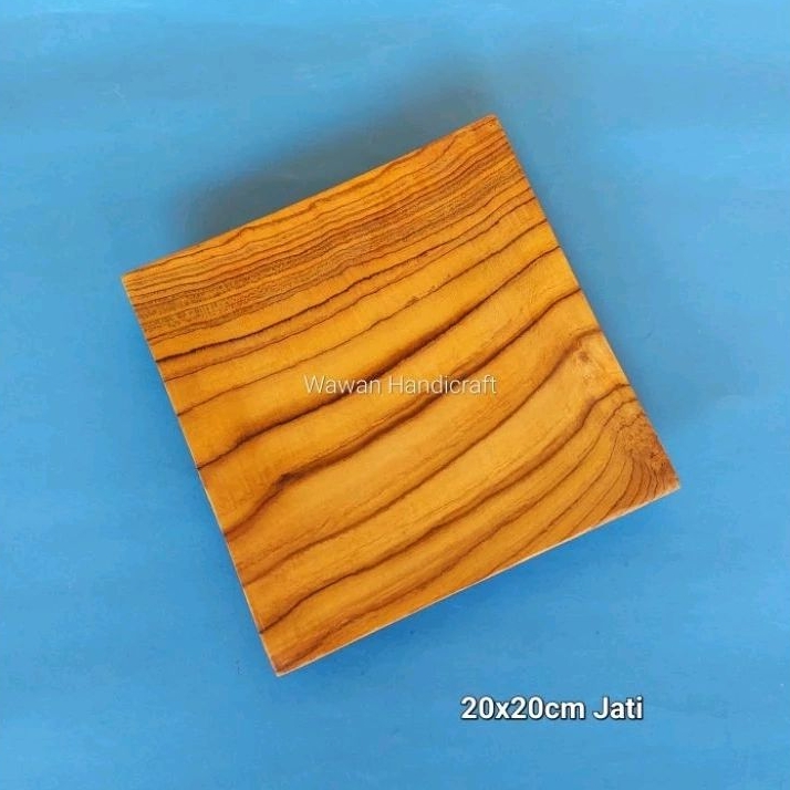 Jual piring kayu/piring saji/piring cekung/placemat 20x20cm kayu jati ...