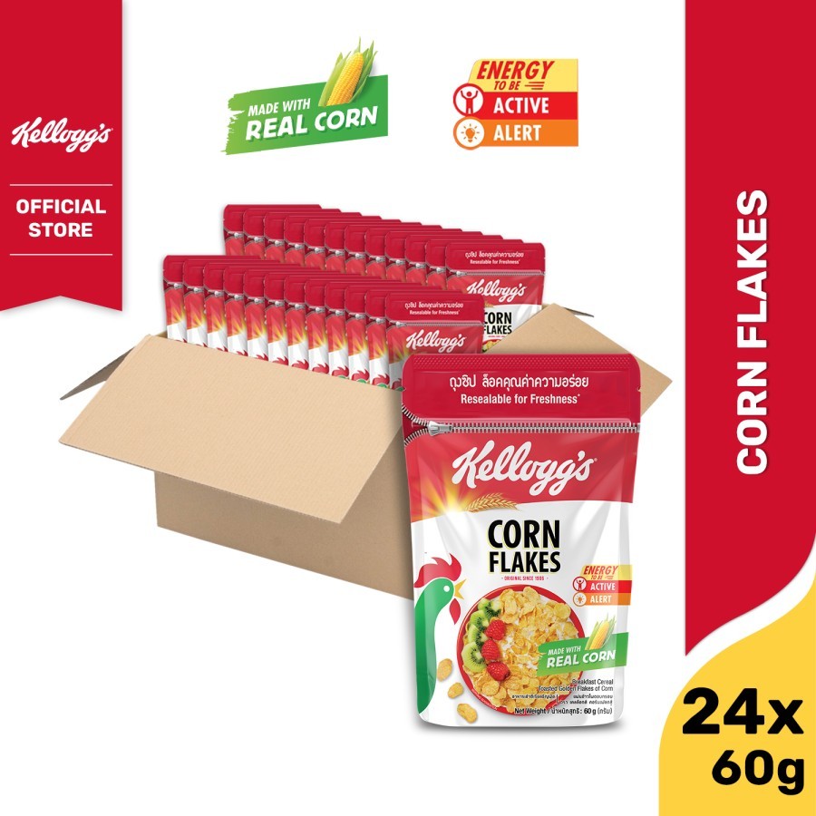 Jual [CARTON DEALS] Kelloggs Corn Flakes Pouch Sereal 24 x 60g | Shopee ...