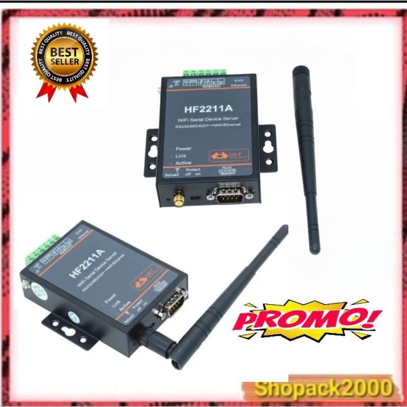 Jual HF2211A Serial Modbus RS232 RS485 RS422 TO Wifi Ethernet | Shopee ...
