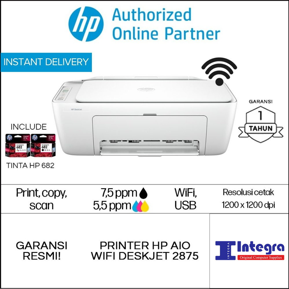 Jual Printer HP 2875 Deskjet Print Scan Copy WiFi Cartridge Include ...