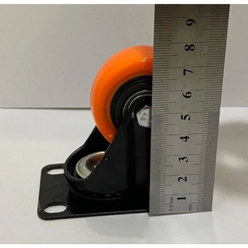 Jual harga 1pcs roda troli PU orange 2 inchi hidup roda nilon nylon ...