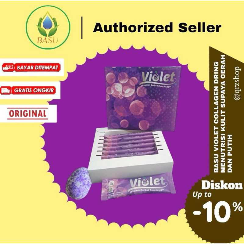 Jual BASU Violet Collagen Drink Minuman Kecantikan Kesehatan Kulit Anti Aging Rasa Anggur ...
